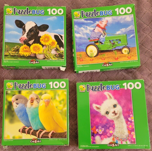 Lot Of 4 Cra-Z-Art Puzzle Bug 100 Piece Puzzles Coe Llama Pig Birds | eBay