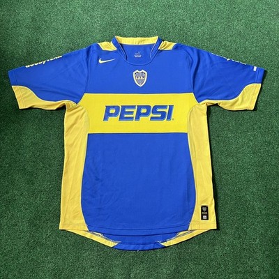 NIKE BOCA JUNIORS 2003-2004 HOME Jersey Dri-Fit Futbol Soccer Shirt Men ...