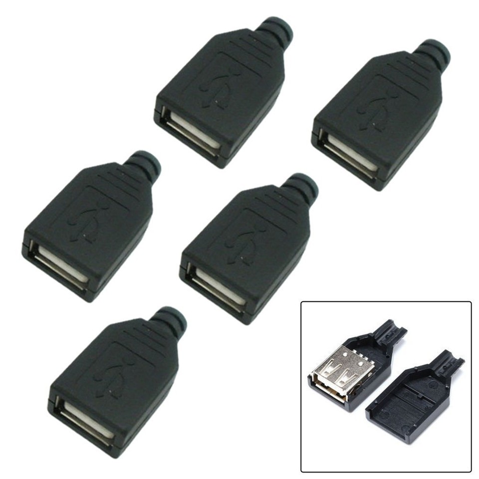Accessories Supplies USB Female Socket Shell Direct Insertion Female ...