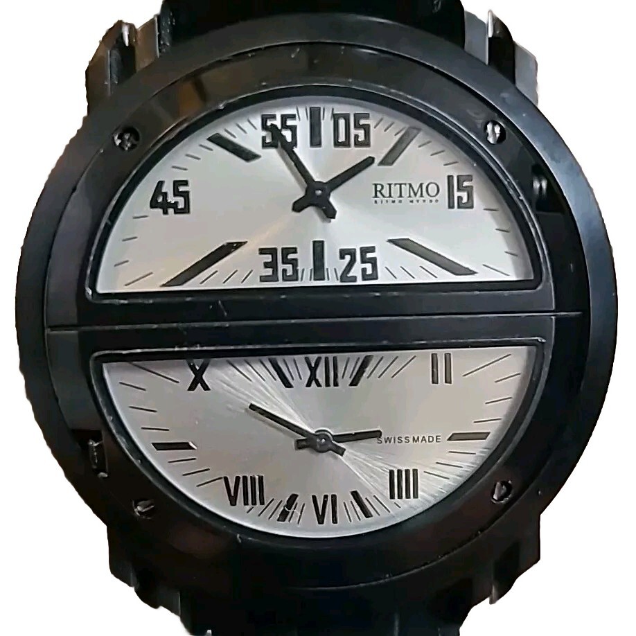 Ritmo Mundo Persepolis GMT Triple Time Black PVD Stainless Steel Watch ...