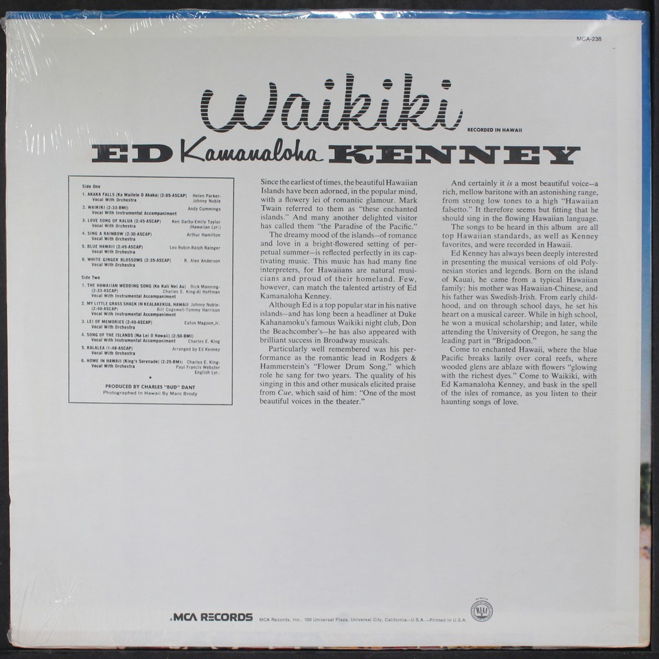 ED KENNEY: waikiki MCA 12" LP 33 RPM Sealed | eBay