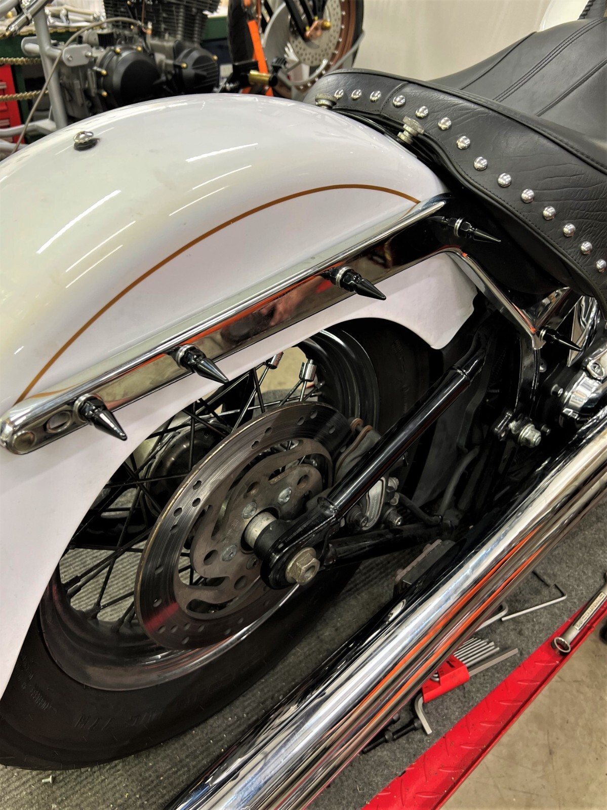 8 Harley Softail BLACK SPIKE chrome Rear Fender Strut Bolts 2018 - up ...