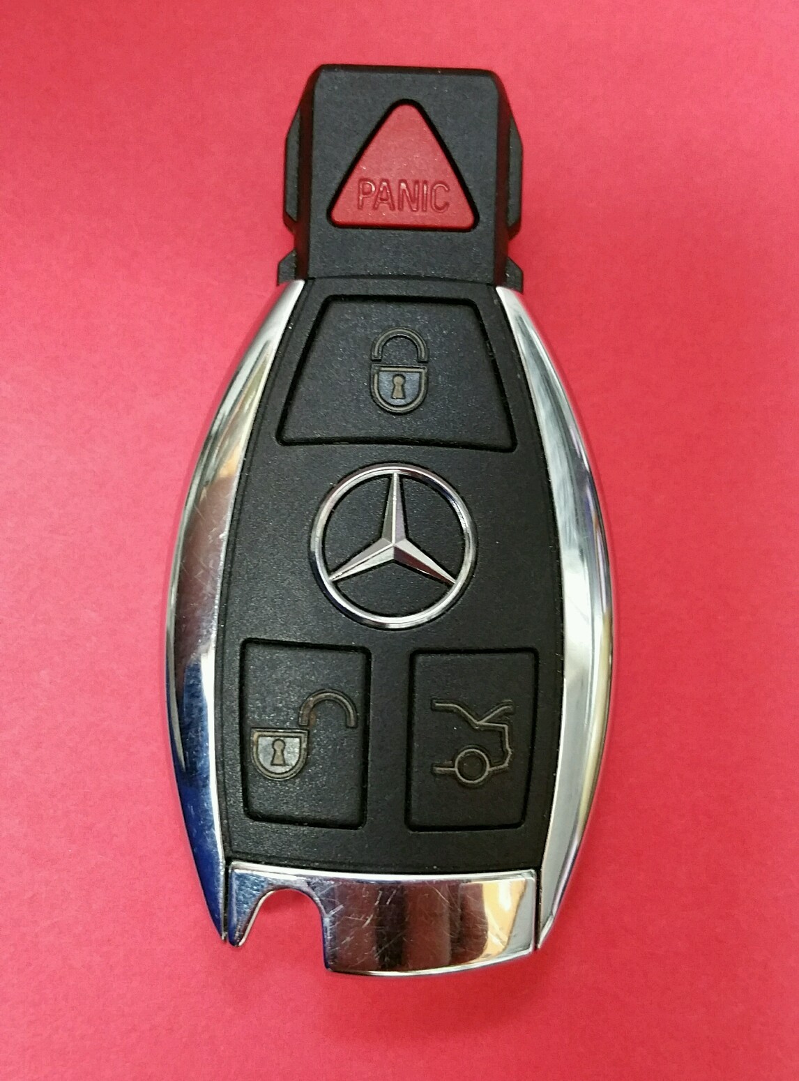 OEM K3333 MERCEDES BENZ 4 Button Smart Keyless Remote Fob Chrome FCC ID ...