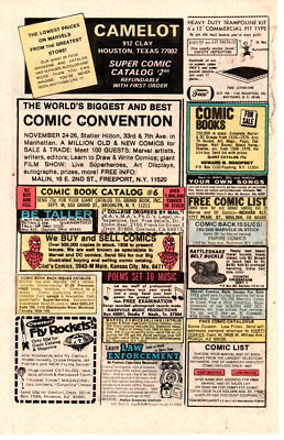 1978 MARVEL CLASSIFIED ADS PRINT AD - CAMELOT COMIC CONVENTION ...