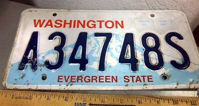 Washington Metal license plate, Evergreen State, A34748S, expired 2004 ...
