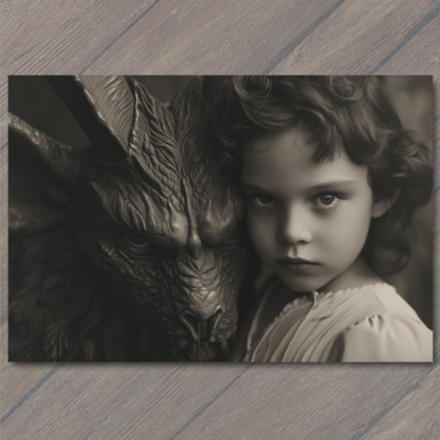 POSTCARD Girl Monster Weird Creepy Imaginary Friend Nightmare Scary ...