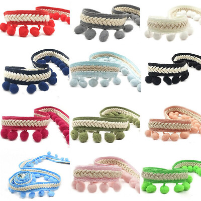 Pom Pom Braid Fringe Trim Sewing Craft 36 Different Colours : Size ...