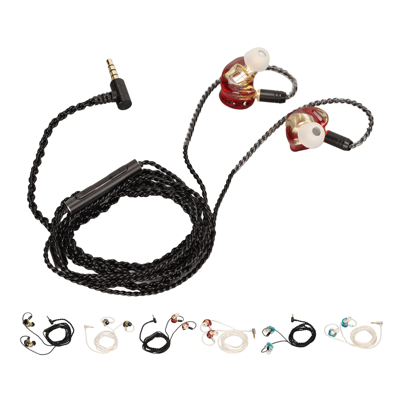 Wired Monitor Earbuds Crisp Treble Powerful Bass Pure Copper Graphene ...