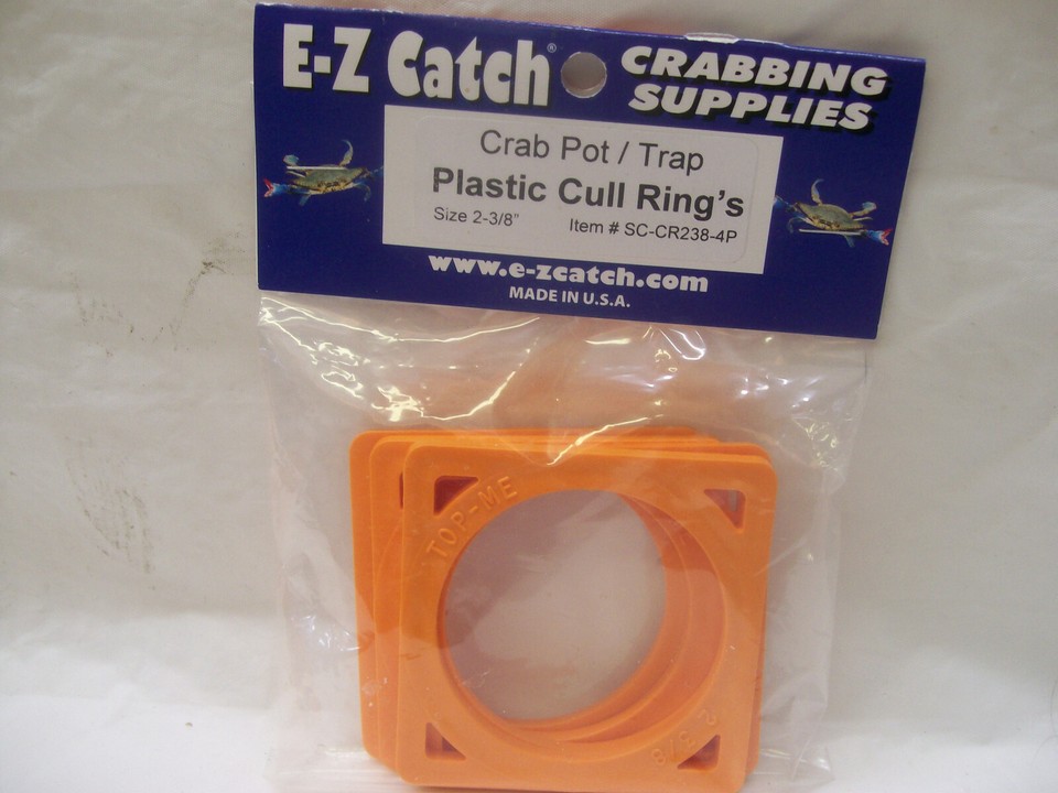 4 Pack Orange Crab Pot & Crab Trap Cull Rings E-Z Catch Sz 2-3/8 ...
