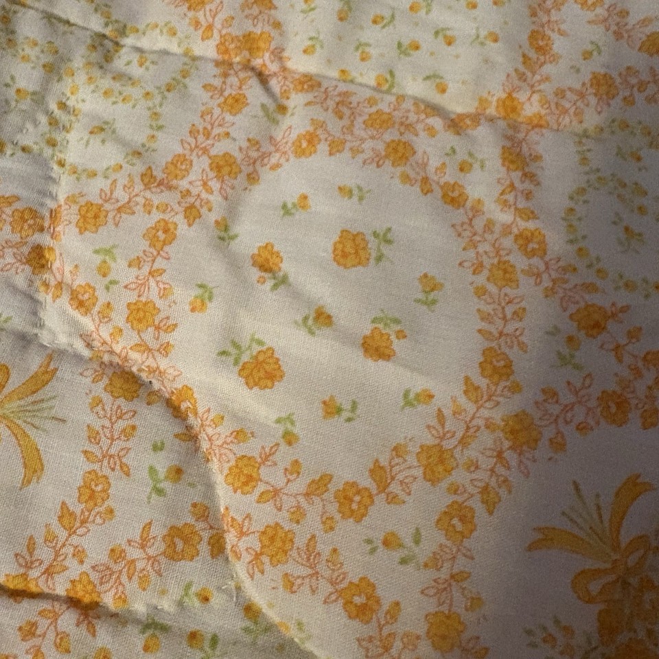 Vtg Native American Patchwork Quilt Blanket Hand Made Yarn Hair Yellow ...