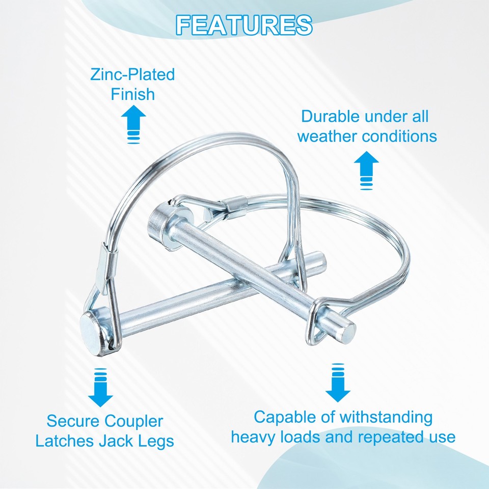 8 Pcs Trailer Coupler Pin 15/64x2" Wire Lock Pin Shaft Locking Coupler ...