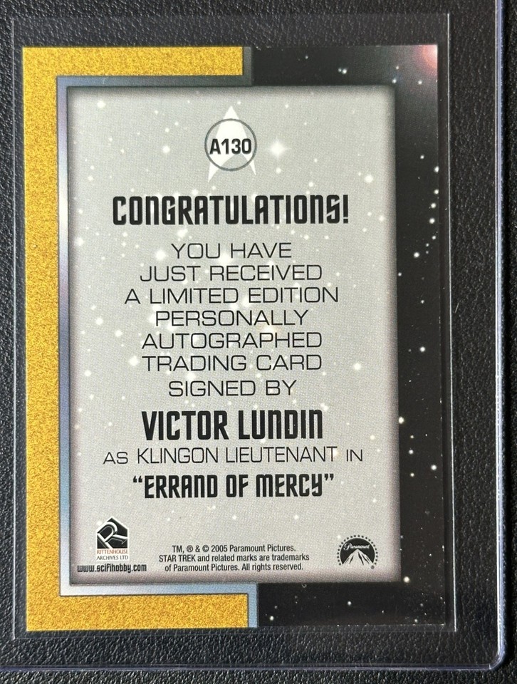 VICTOR LUNDIN KLINGON LIEUTENANT 2005 PARAMOUNT STAR TREK #A130 ...