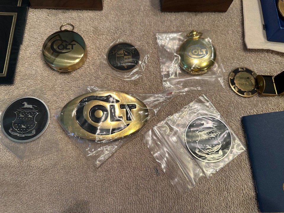 Colt Firearms Belt Buck / Medallions Coins / Watch/ Plaques / Compass ...
