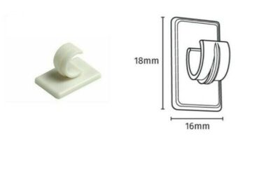 WHITE SELF ADHESIVE WALL MOUNT CENTRE SUPPORT HOOKS FOR NET CURTAIN ROD ...