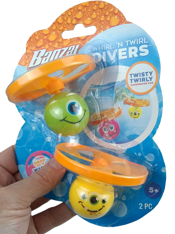 Banzai Whirl 'N Twirl Divers Swimming Pool Toy Twisty Twirly Water Swim ...