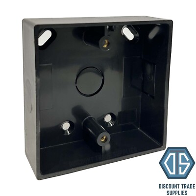 1 Gang Single Black Square Edge Surface Pattress Back Box 32mm Deep ...