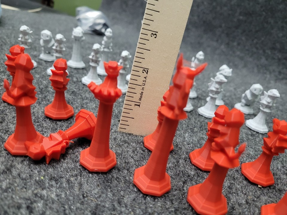 Pokémon Chess Set Red & Gray Pikachu Squirtle Charmander 3D Printed ...