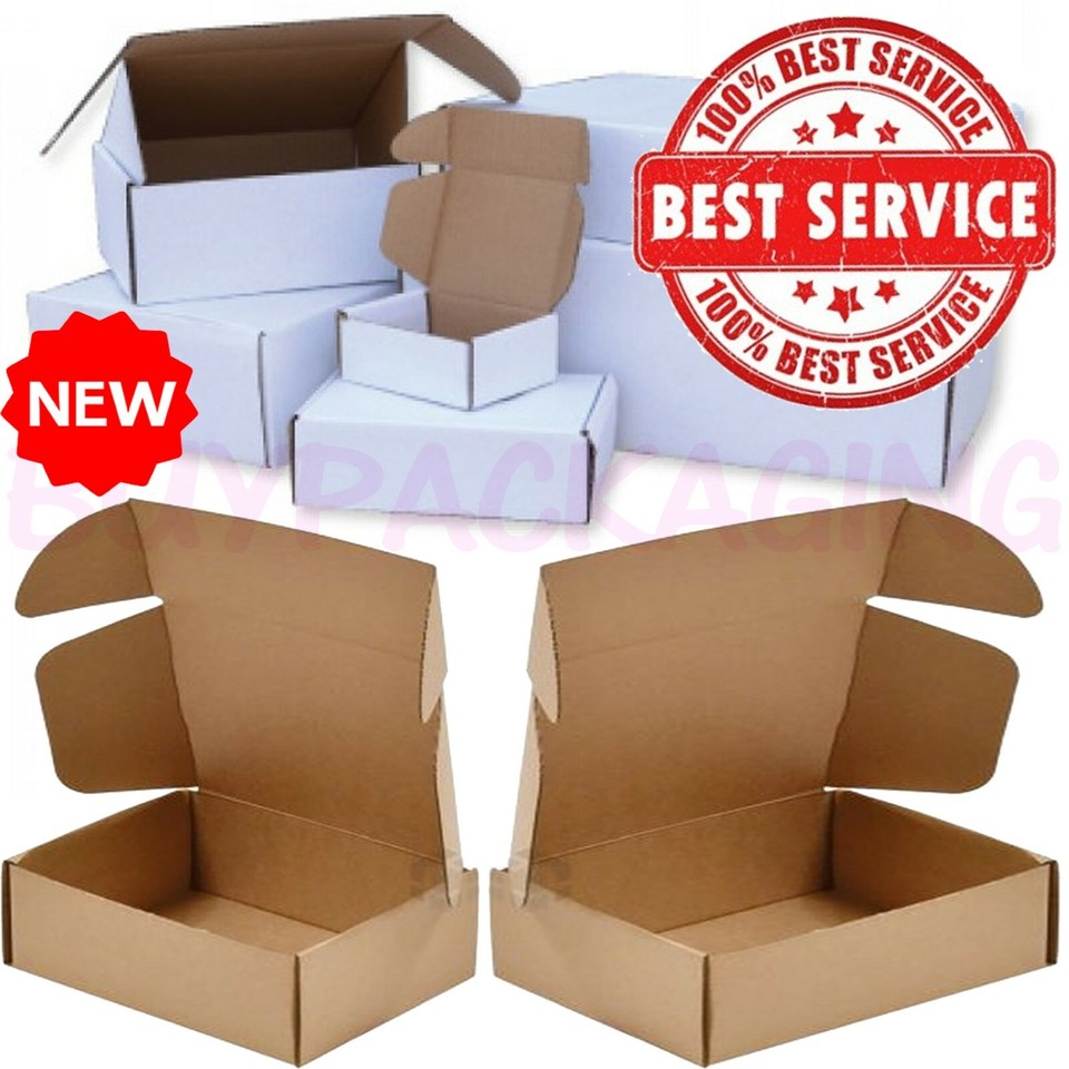 WHITE OR BROWN SHIPPING CARDBOARD BOXES POSTAL MAILING GIFT PACKET ...