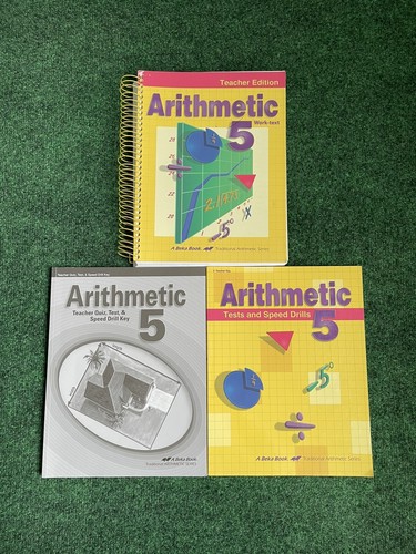 Set of 3 Abeka ARITHMETIC 5 Teacher's Work Text & Key Test & Speed ...