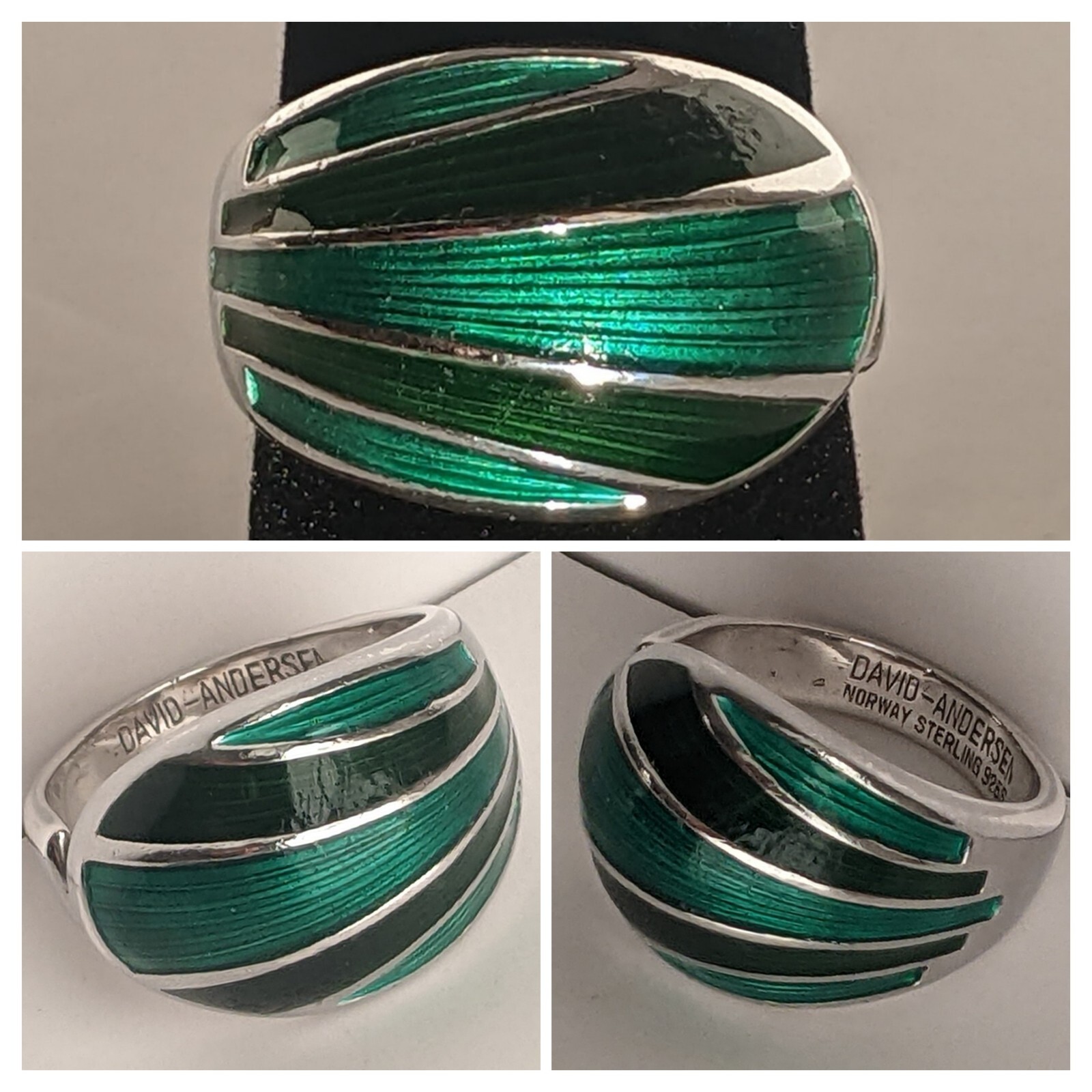 David Andersen Norway Sterling Silver Two Tone Green … - Gem