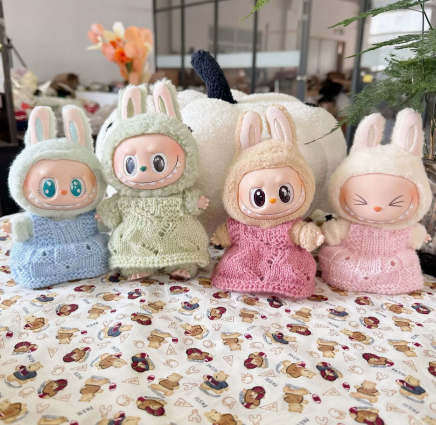 17cm Labubu Doll Crochet Labubu Clothes, Crochet Labubu Outfit, Clothes ...