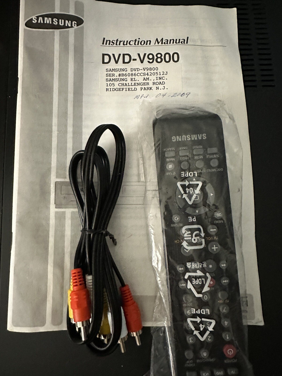 Samsung DVD-V9800 DVD Player VCR Combo -DVD Works, VHS Starts But Stops ...