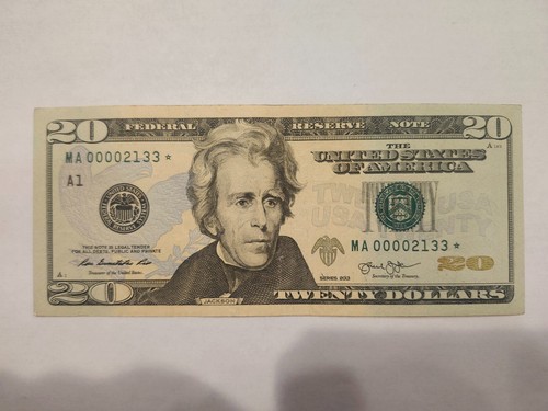 2013 Boston $20 Star Note Low serial # MA00002133* Run #1 | eBay