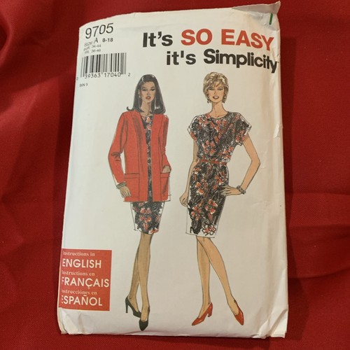 Vintage Simplicity Dress & Jacket Pattern #9705 Size 8-18 Cut | eBay