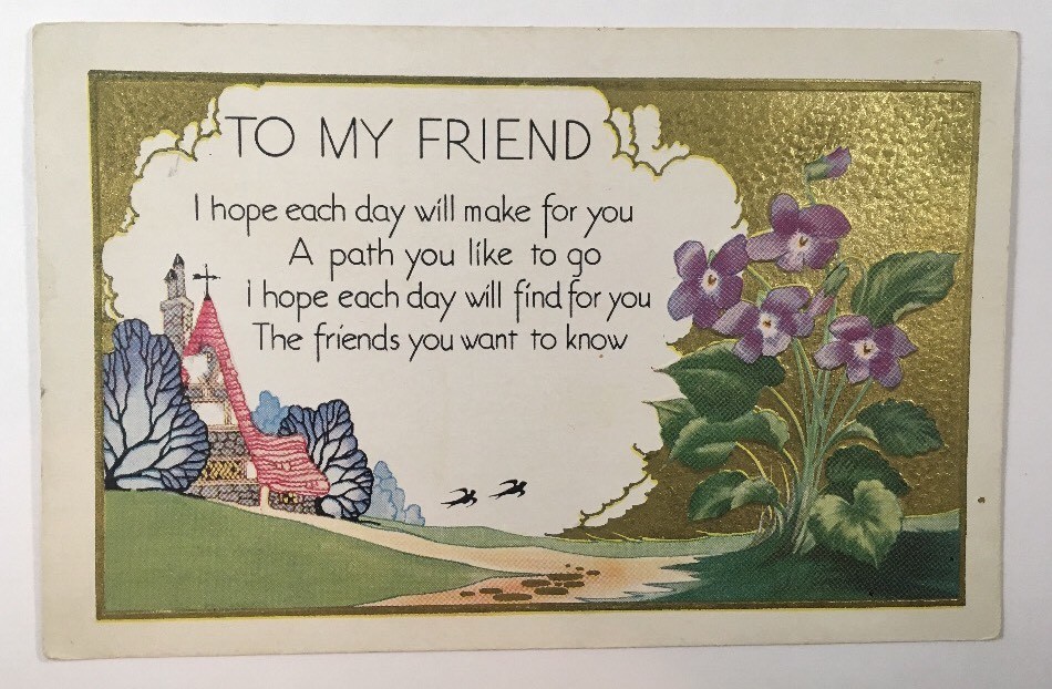 Vintage Friendship Greeting Vintage Friendship Stock Illustrations