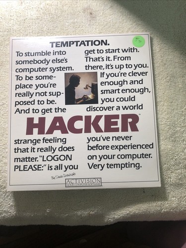 Hacker Game by Steve Cartwright for Commodore 64 Atari 800 Apple 11 B2 ...