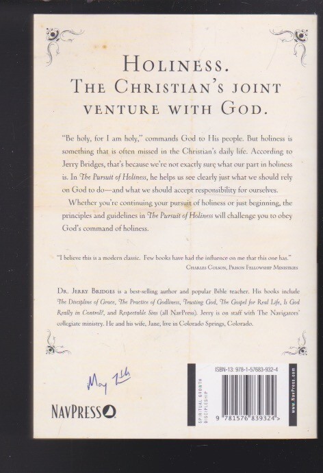 The Pursuit of Holiness by Gerald Bridges and Jerry Bridges (2006 ...