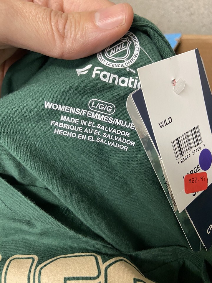 New WOMENS L Minnesota Wild logo V-Neck Long-Sleeve T-Shirt Succeed and ...