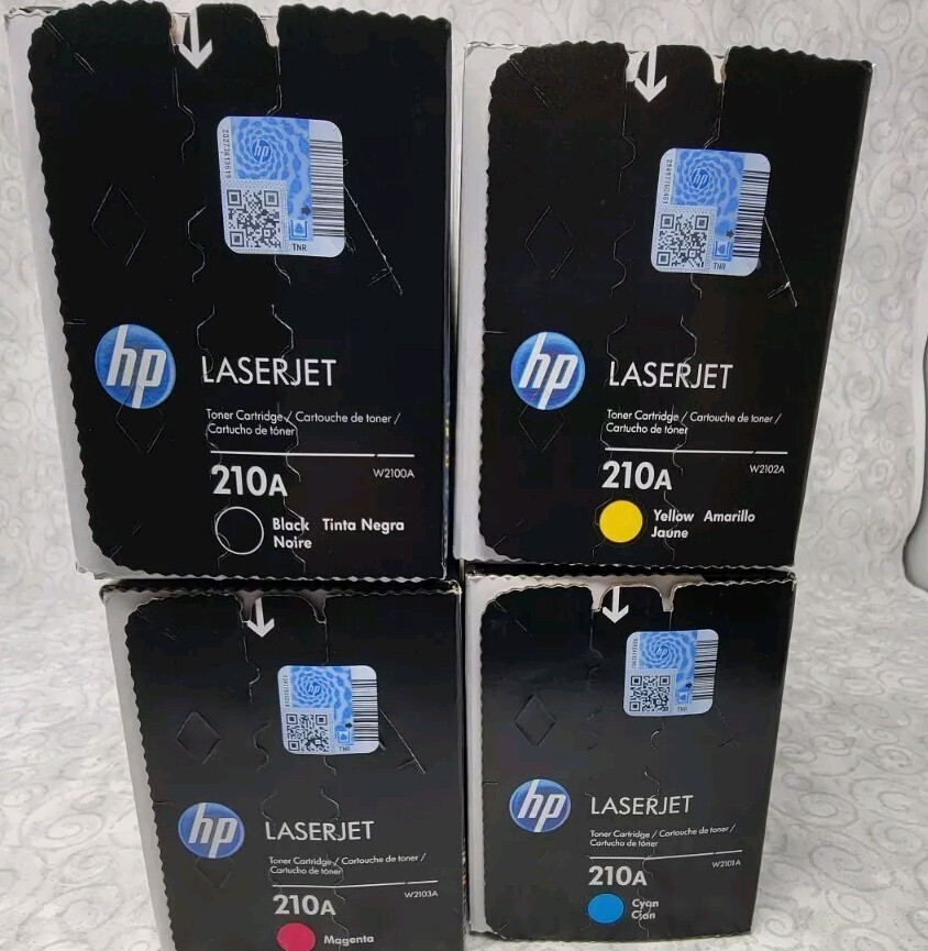 Genuine HP 210A CMYK Toner Print Cartridges Black, Magenta, Yellow ...