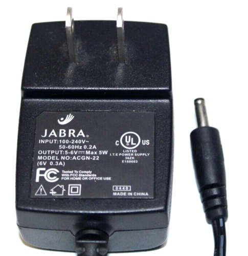 Jabra ACGN-22 AC Power Supply Adapter Charger Cord Output 5V~6V 0.3A ...