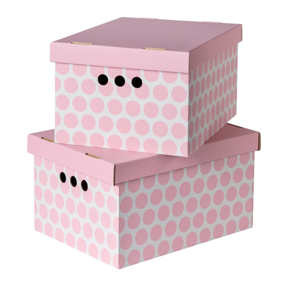 STYLISH 2pc Decorative Storage BOXES with Lid ARCHIVE A4 Box Cardboard ...