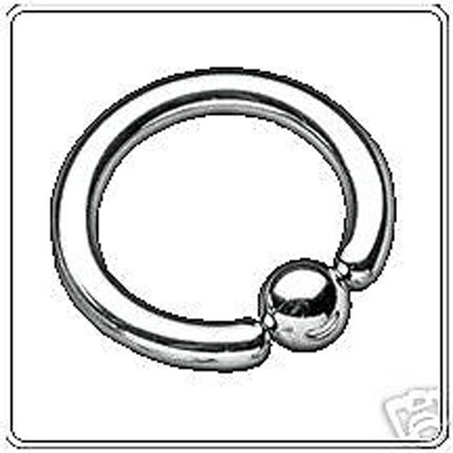 CAPTIVE BEAD RING 14g x 14mm CBR BCR OUTER LABIA GENITAL FEMALE NIPPLE ...