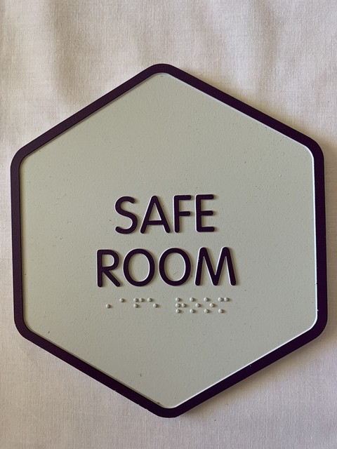 SAFE ROOM Sign with Braille For Business or Home Self Adhesive 5 X 6 ...