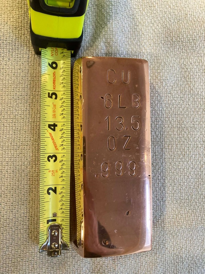 6 lb 13.5 oz hand poured copper bar. FREE PRIORTY SHIP sweet bar. LAST ...