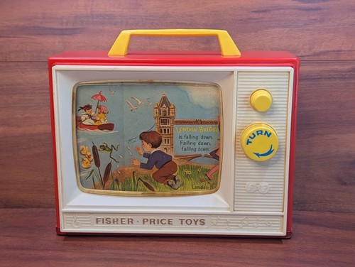 1966 Fisher Price Two Tune Giant Screen Music Box TV TESTED! W/ Vtg ...