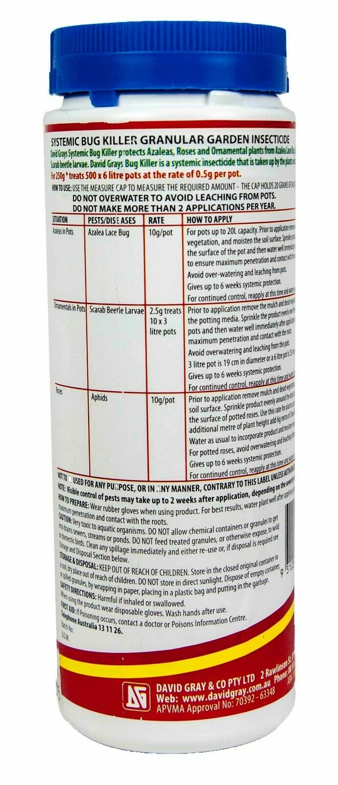 Systemic Bug Killer 250g David Grays Aphids Beetle Pest Insecticide | eBay