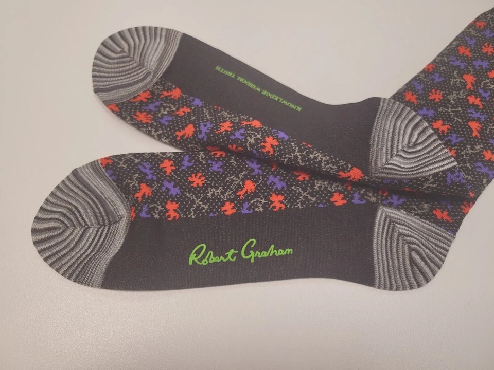 Robert Graham Men's Designer Socks Black Peruvian Cotton | eBay