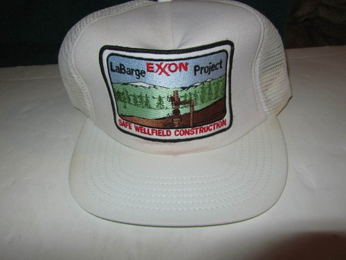 Vintage EXXON LABARGE PROJECT Trucker Snapback Hat Patch Cap! USA | eBay