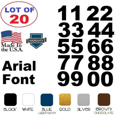 Lot of 20 White,Black Vinyl Street Address,Mailbox Number Decal ...