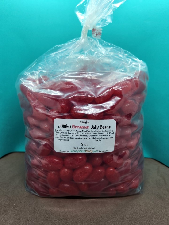 PA Candy 5 lb JUMBO Red CINNAMON JELLY BEANS Candy Bulk Bag | eBay