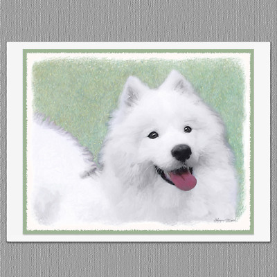 6 Samoyed Dog Blank Art Note Greeting Cards | eBay