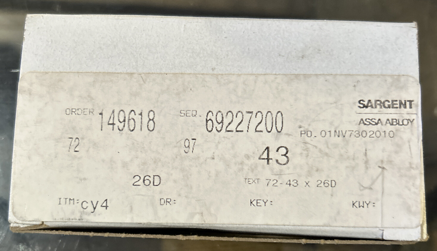 Sargent ASSA ABLOY SF Core Cylinders 11-(70-73-43) | eBay