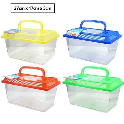 4 x Portable Handheld Plastic Fish Tank Critter Insects Reptile ...