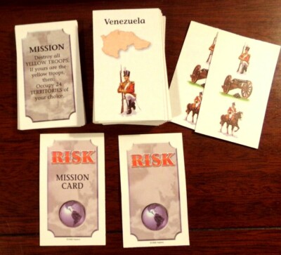 RISK 1998 1999 Replacement Complete Set of 56 CARDS - 44 Risk & 12 ...