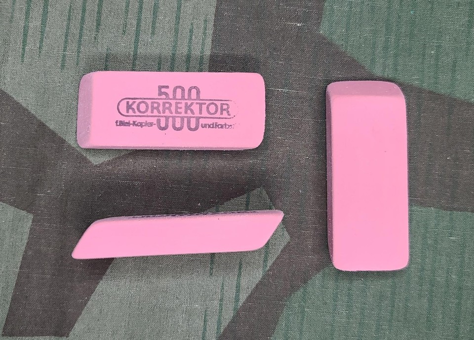 Lot of 3 Reproduction WWII German Korrektor Eraser Mapcase Accessory ...