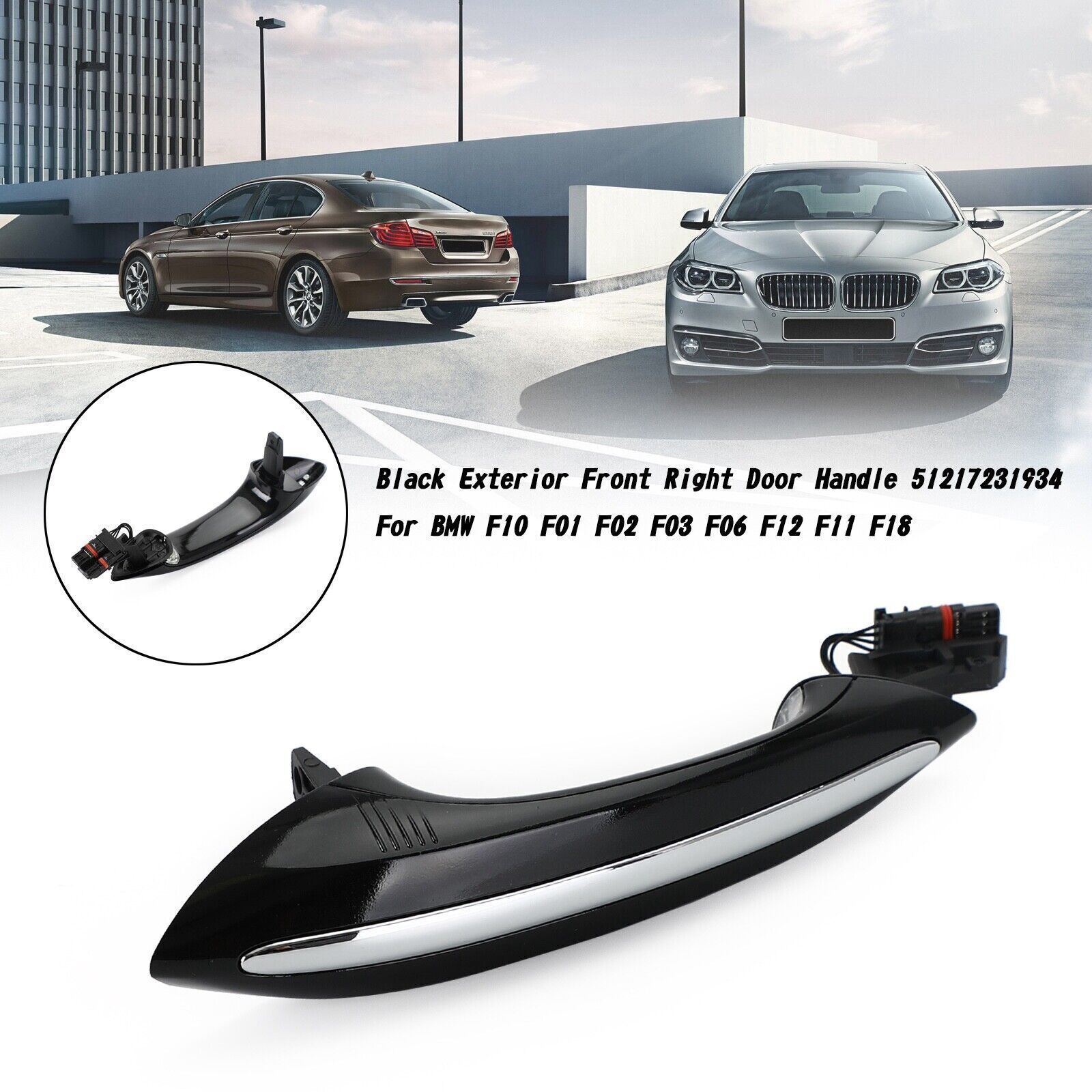 Black Exterior Left+Right Door Handle 51217231931/51217231934 For BMW ...